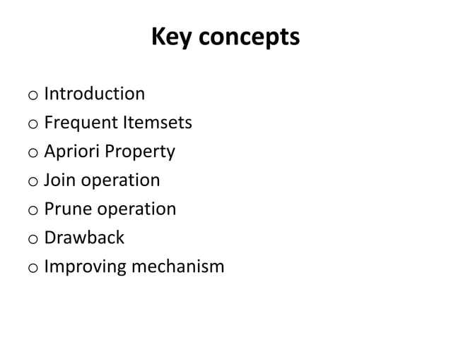Apriori algorithm | PPTX | Databases | Computer Software and Applications