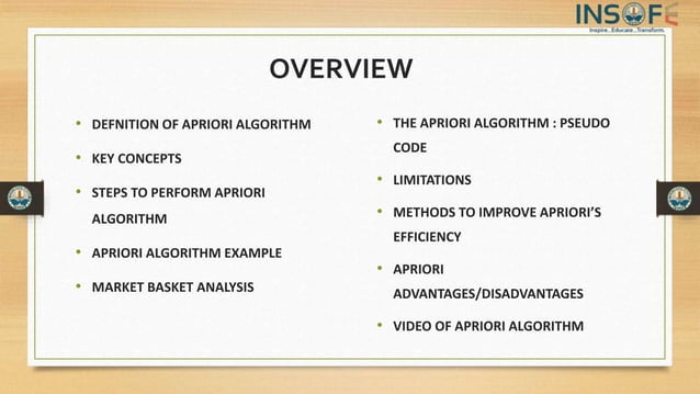 Apriori Algorithm | PPTX | Databases | Computer Software and Applications