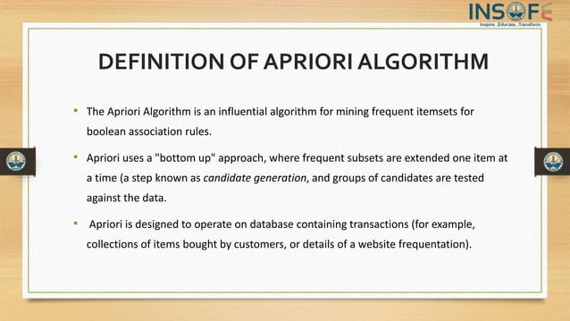 Apriori Algorithm | PPTX | Databases | Computer Software and Applications