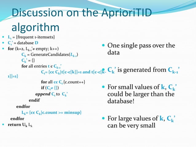 Apriori algorithm | PPTX