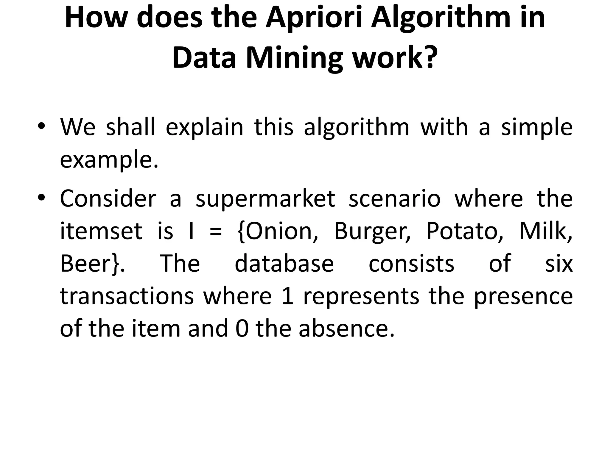 Apriori algorithm | PPTX