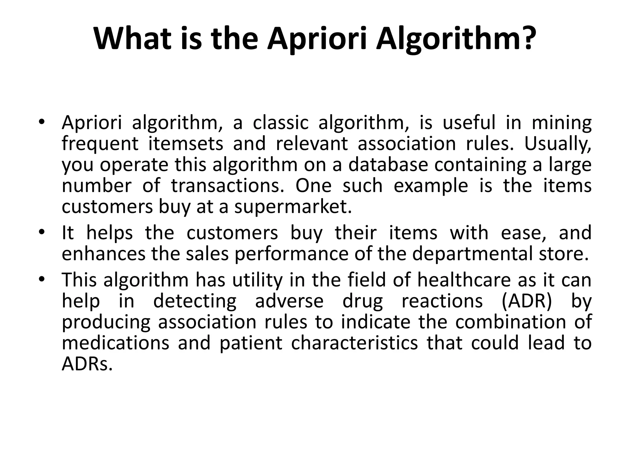 Apriori algorithm | PPTX