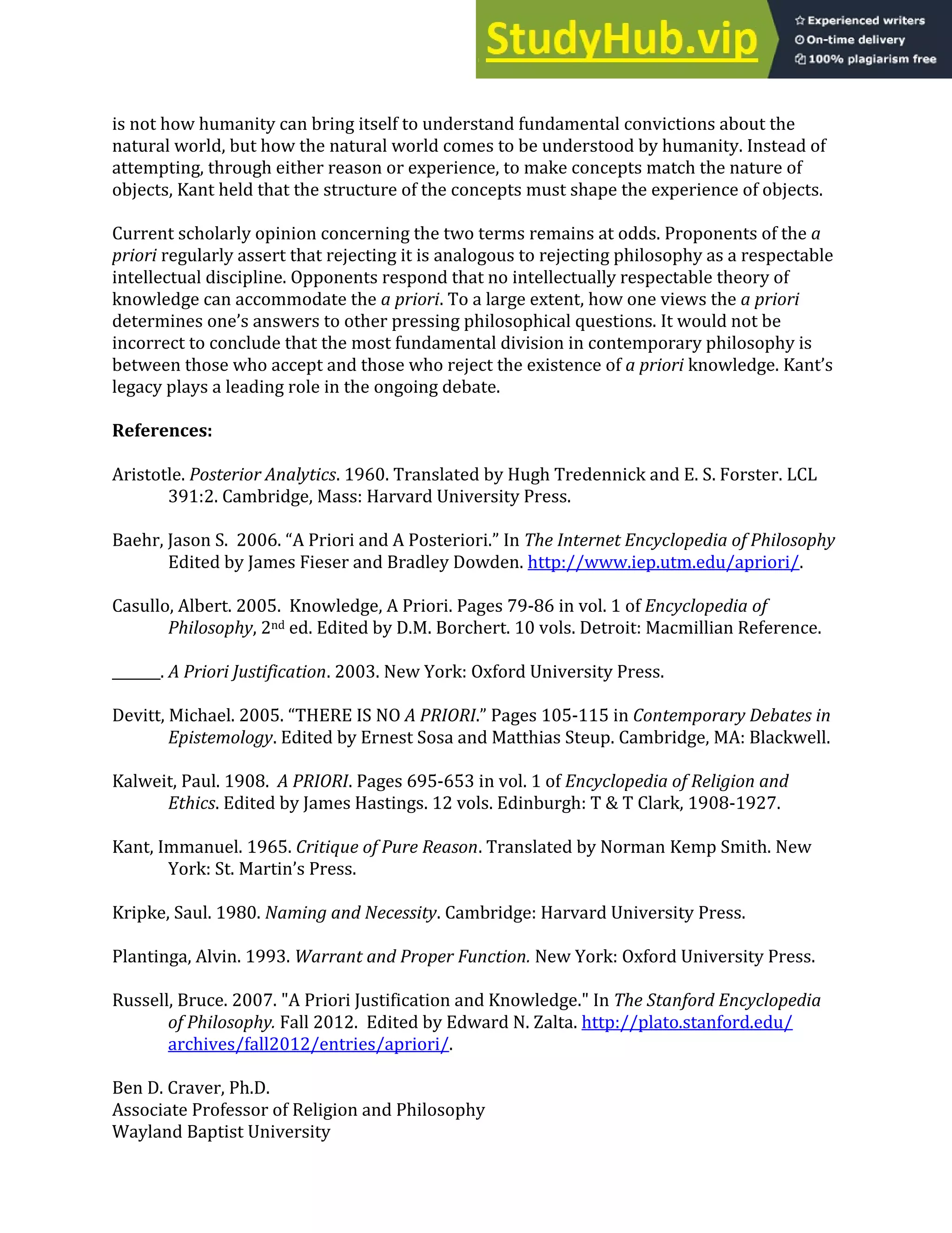 A Priori A Posteriori | PDF