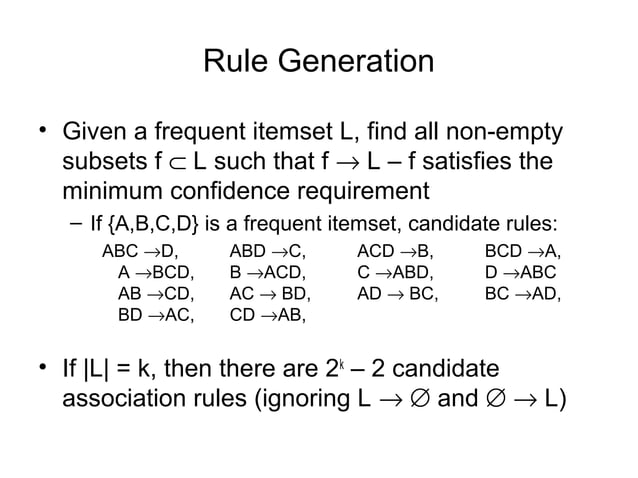 Apriori and Eclat algorithm in Association Rule Mining | PPT