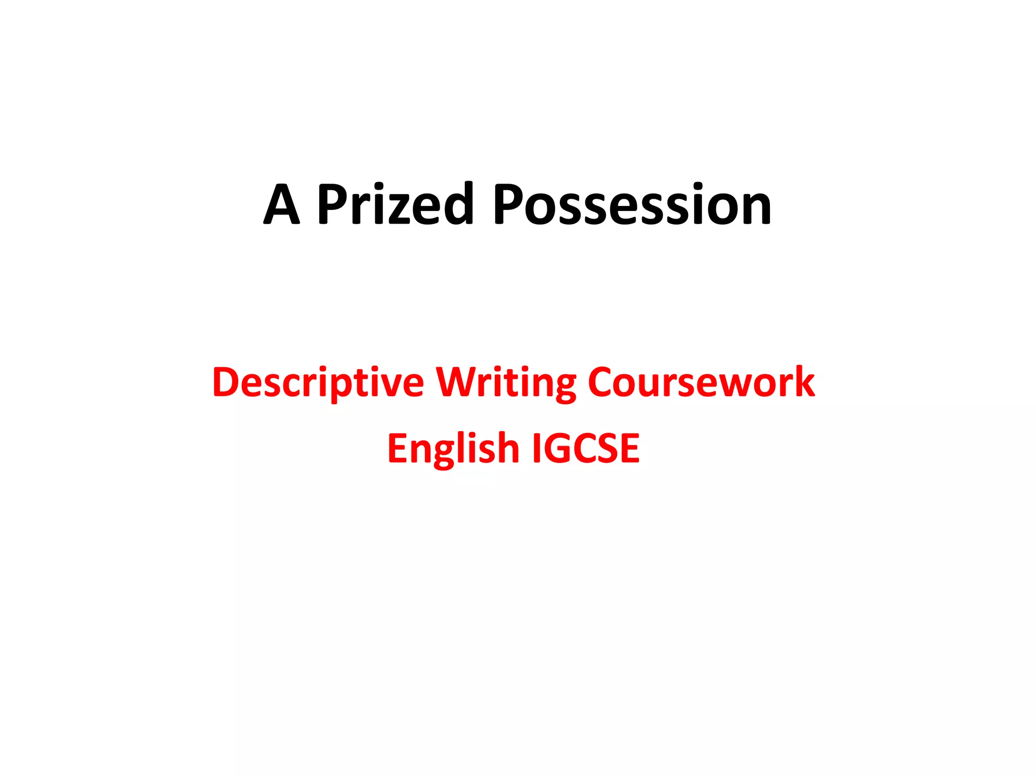 A prized possession | PPTX