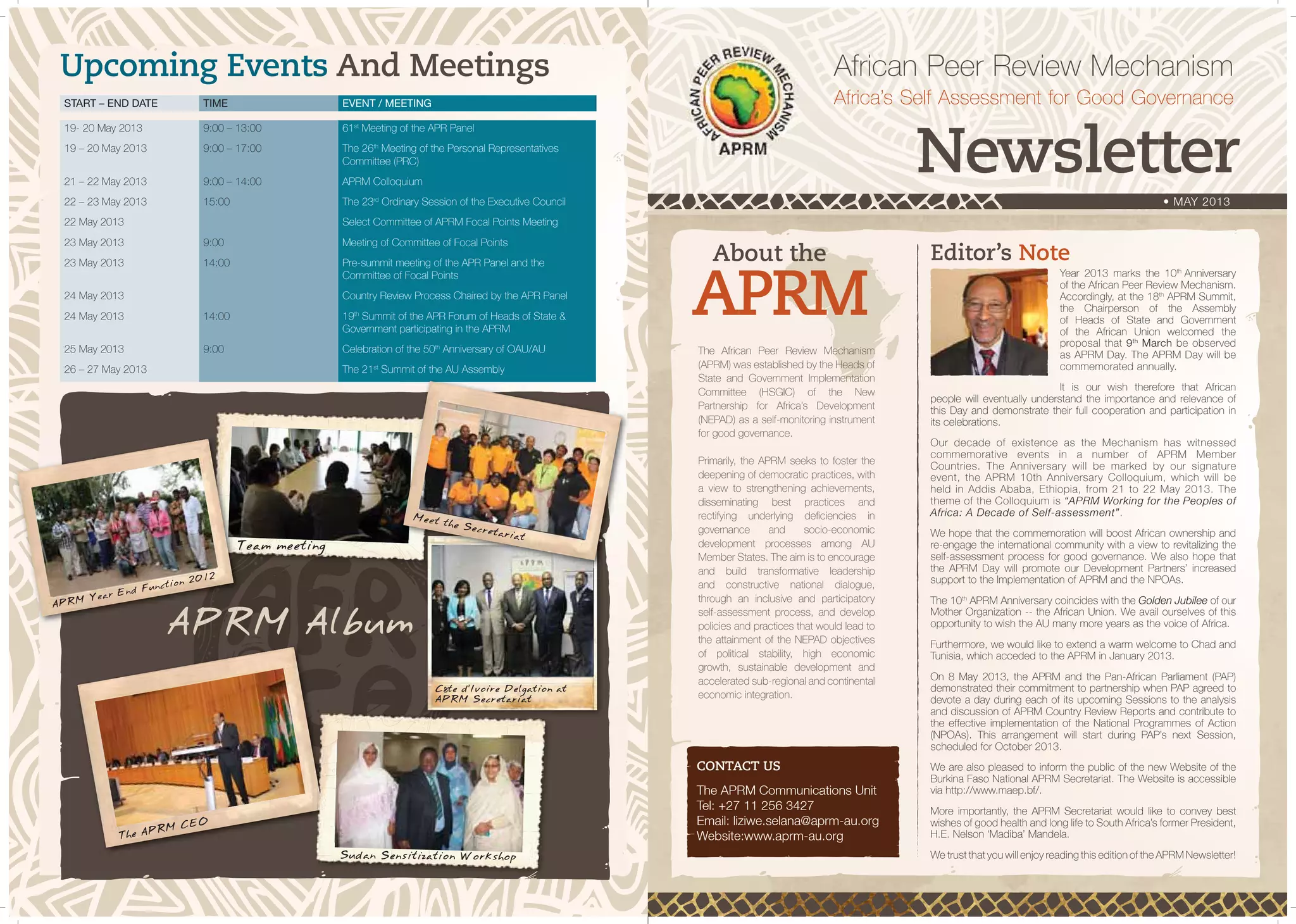 APRM Newsletter 2013 | PDF | Events