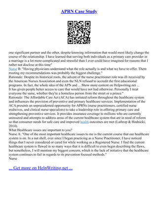 APRN Case Study | PDF