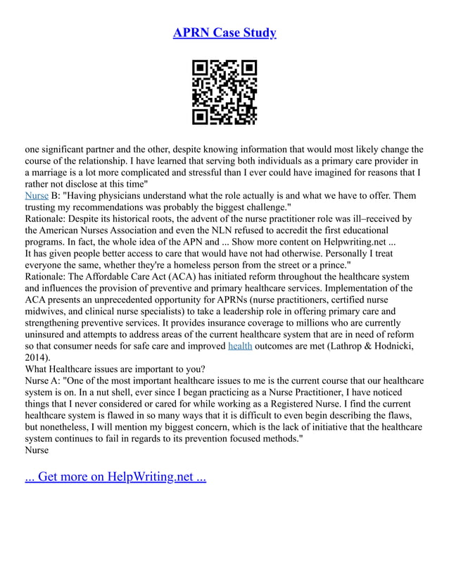 APRN Case Study | PDF