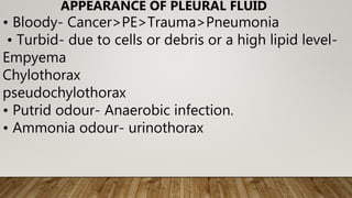 Aproach To Diagnosis of Pleural Effusion | PPTX