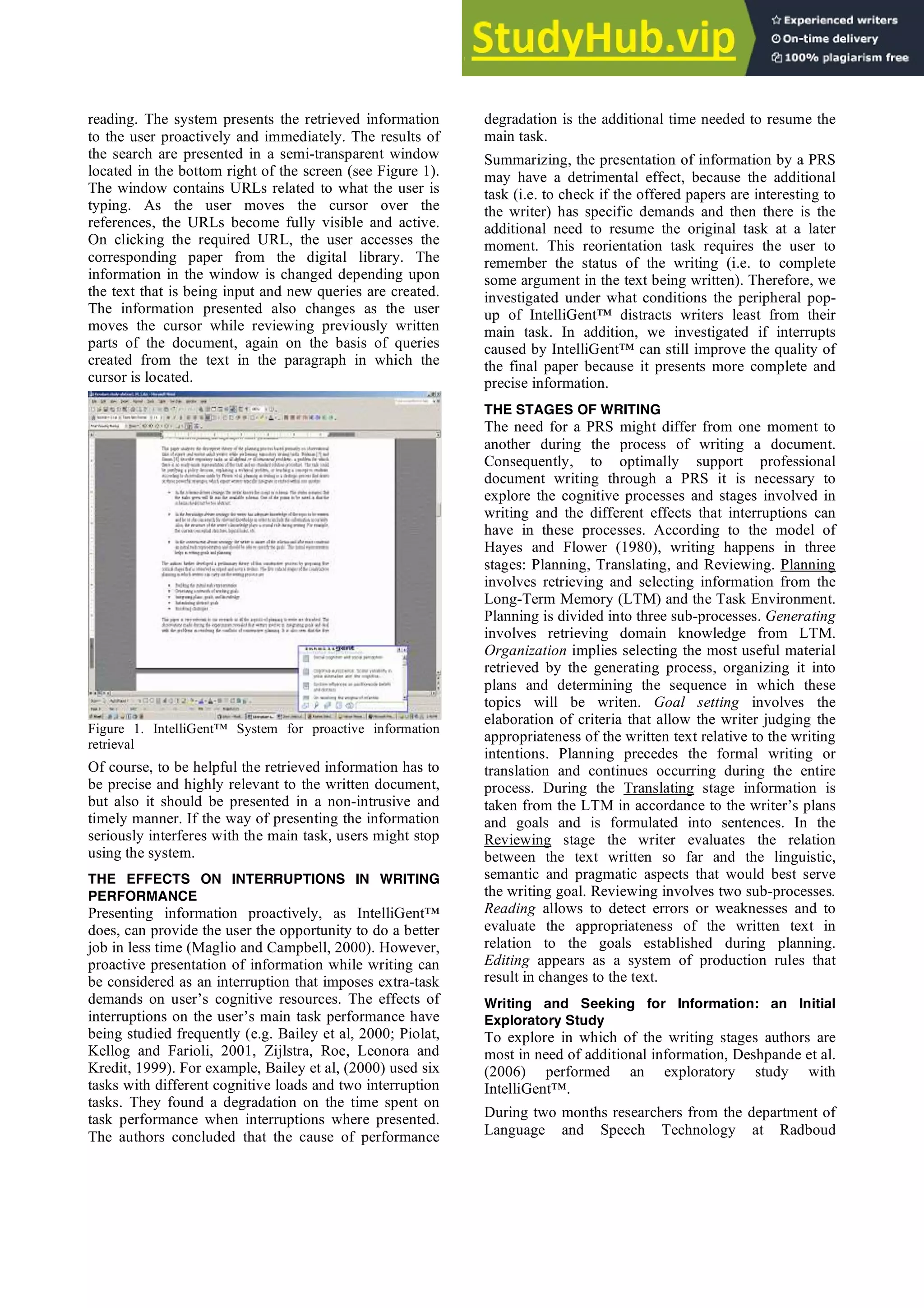 A proactive recommendation system for writing Helping without ...