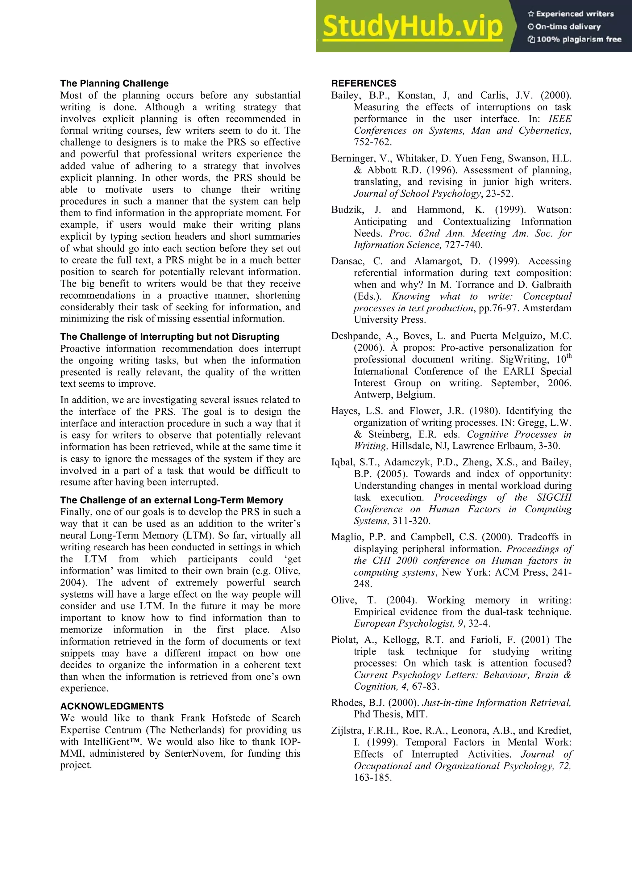 A proactive recommendation system for writing Helping without ...