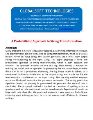 A probabilistic approach to string transformation | PDF