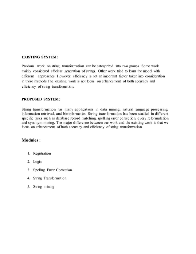 IEEE 2014 JAVA DATA MINING PROJECTS A probabilistic approach to string transformation | PDF