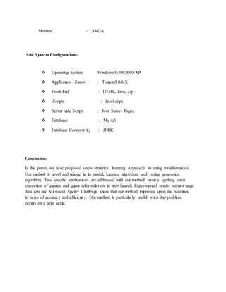 IEEE 2014 JAVA DATA MINING PROJECTS A probabilistic approach to string transformation | PDF