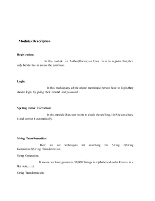 2014 IEEE JAVA DATA MINING PROJECT A probabilistic approach to string transformation | PDF