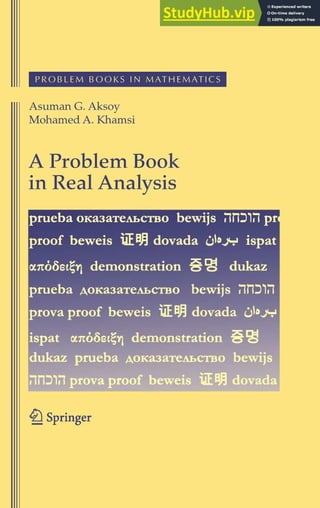 A Problem Book In Real Analysis | PDF