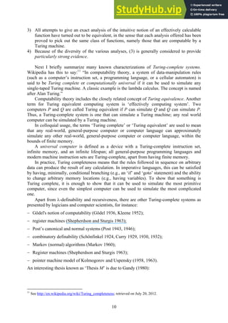 A Procedural Interpretation Of The Church-Turing Thesis | PDF