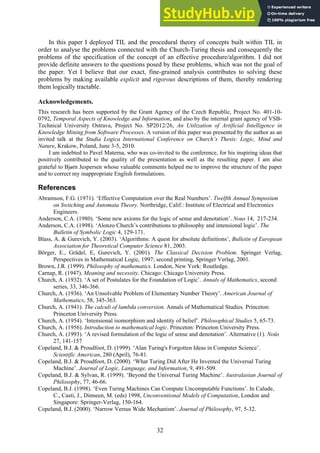 A Procedural Interpretation Of The Church-Turing Thesis | PDF