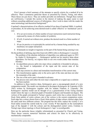 A Procedural Interpretation Of The Church-Turing Thesis | PDF