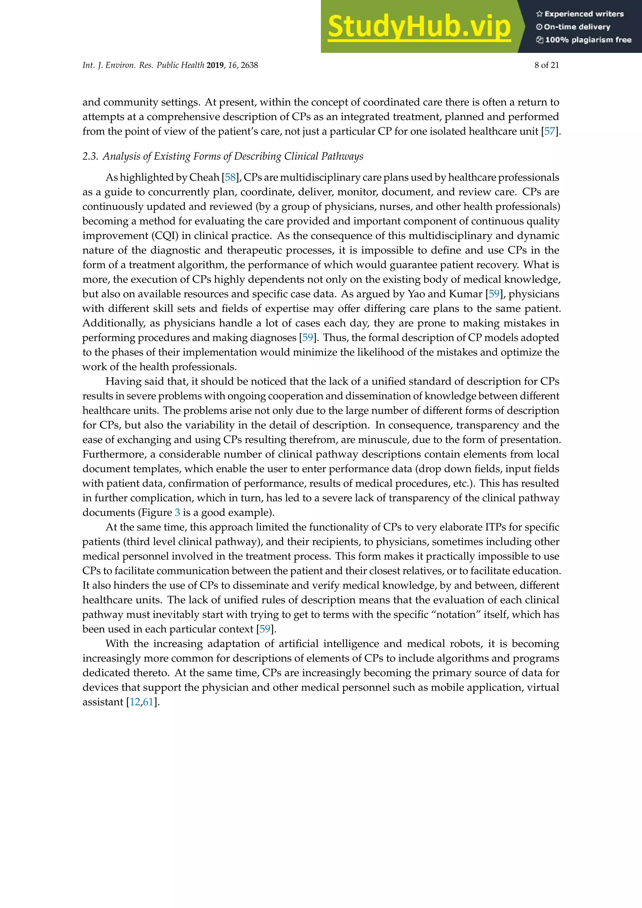A Process-Centered Approach to the Description of Clinical Pathways ...