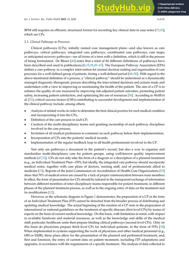 A Process-Centered Approach to the Description of Clinical Pathways ...
