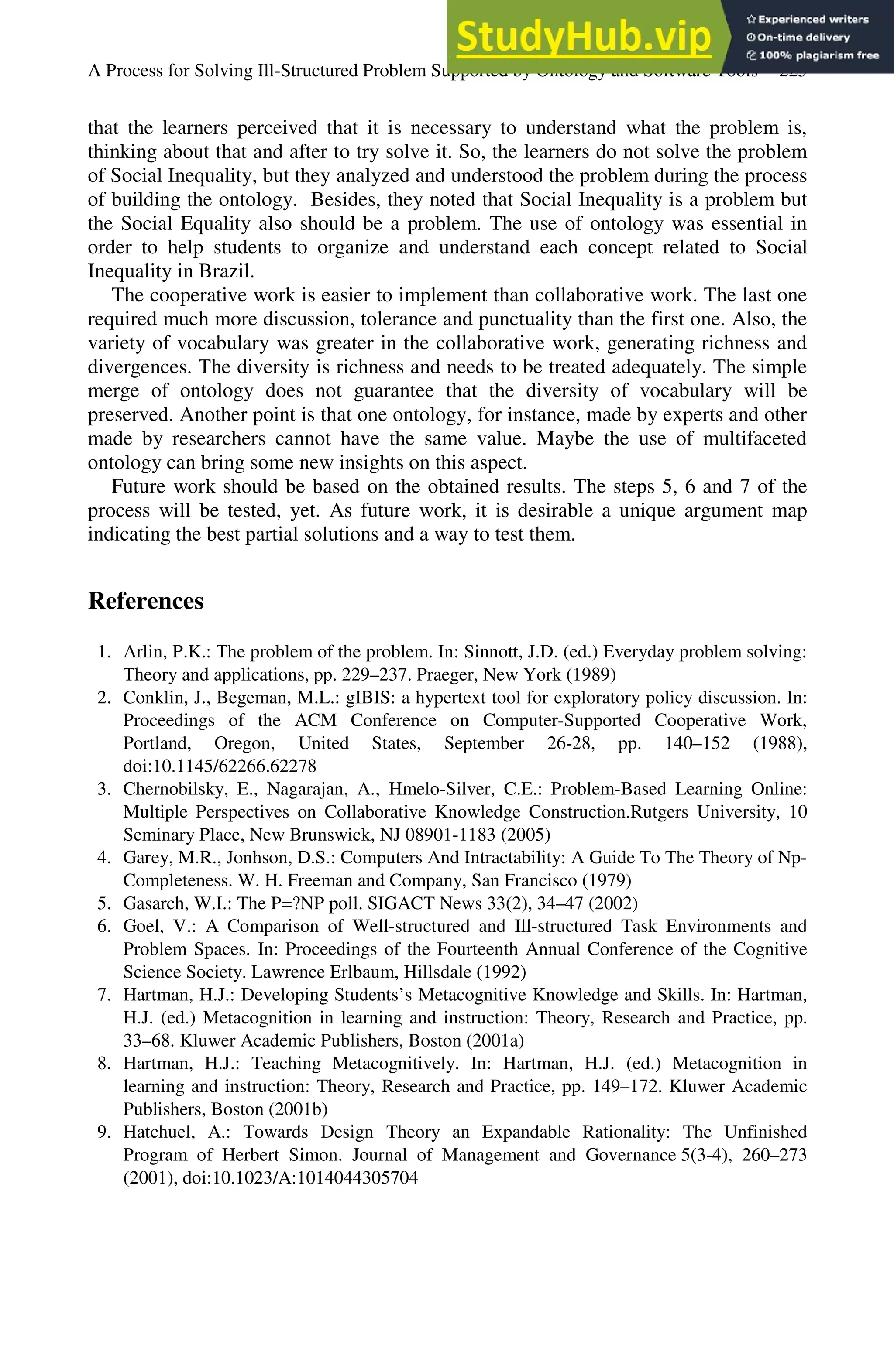 A Process For Solving Ill-Structured Problem Supported By Ontology And Software Tools | PDF