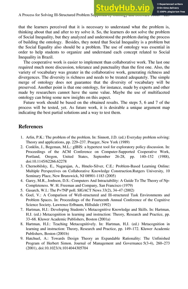 A Process For Solving Ill-Structured Problem Supported By Ontology And Software Tools | PDF ...