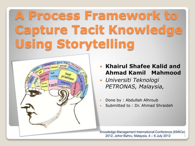 A process framework to capture tacit knowledge using storytelling | PPTX