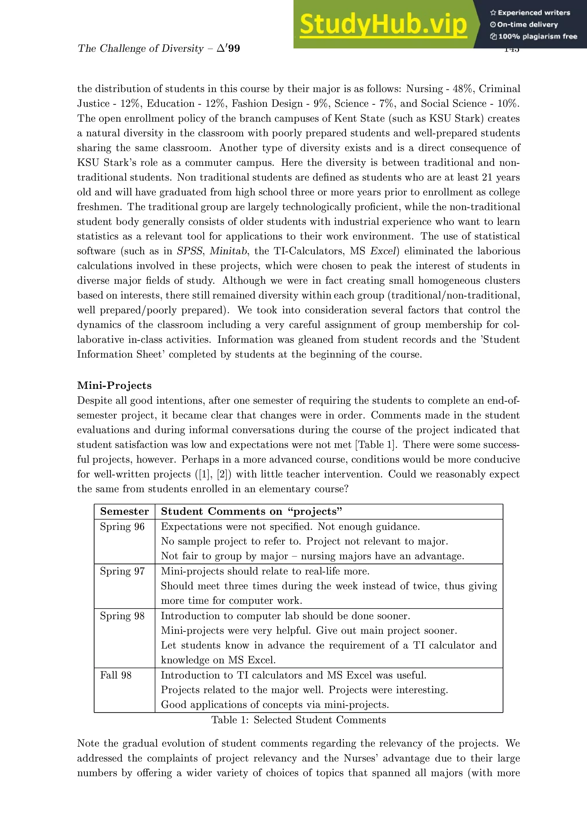 A Project-Based Elementary Statistics Course | PDF
