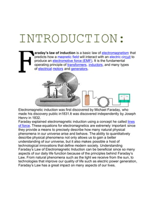 physics project on electromagnetic inducion | DOCX