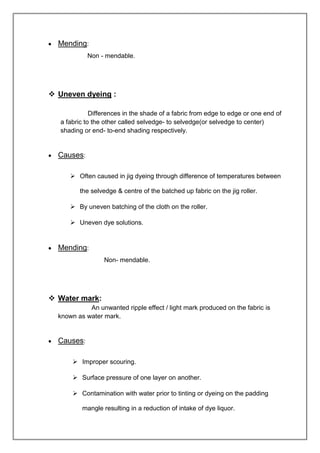 A PROJECT ON CUT & DEFECTS OF DYEING & FINISHING DEPARTMENT IN TEXTILES ...