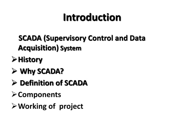 A PROJECT ON scada.pptx | Computer Peripherals | Computing