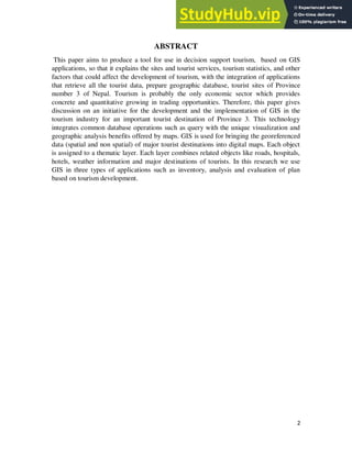 A PROJECT PROPOSAL ON INTERACTIVE TOURISM MAPPING AND PREDICTION OF ...