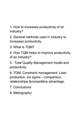 A project report on TQM | DOCX