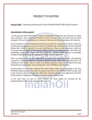 iocl project report on : | PDF