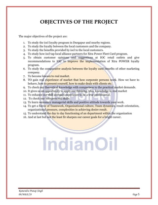 iocl project report on : | PDF