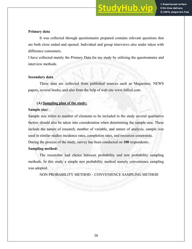 A PROJECT REPORT HDFC Standard Life Insurance Company Ltd IN CUSTOMER ...