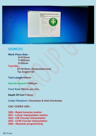A project report of map of india made by the CNC SIMULATOR PRO software ...