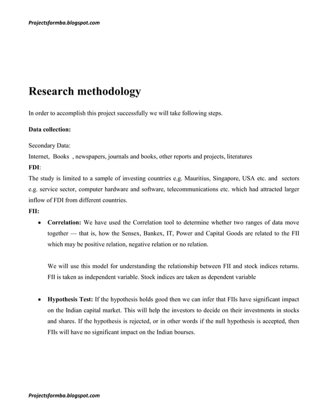 A project report on analytical study of foreign direct investment in india
