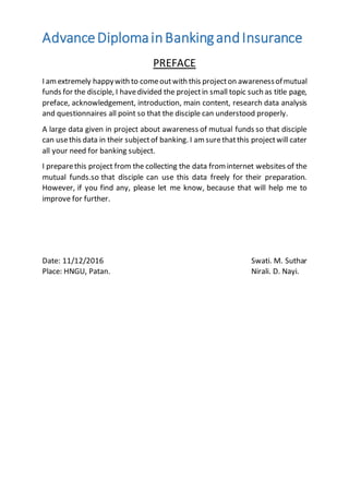 A project report on awareness of mutual funds 1 | DOCX