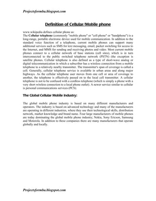 A project report on brand preference of mobile phones | DOC