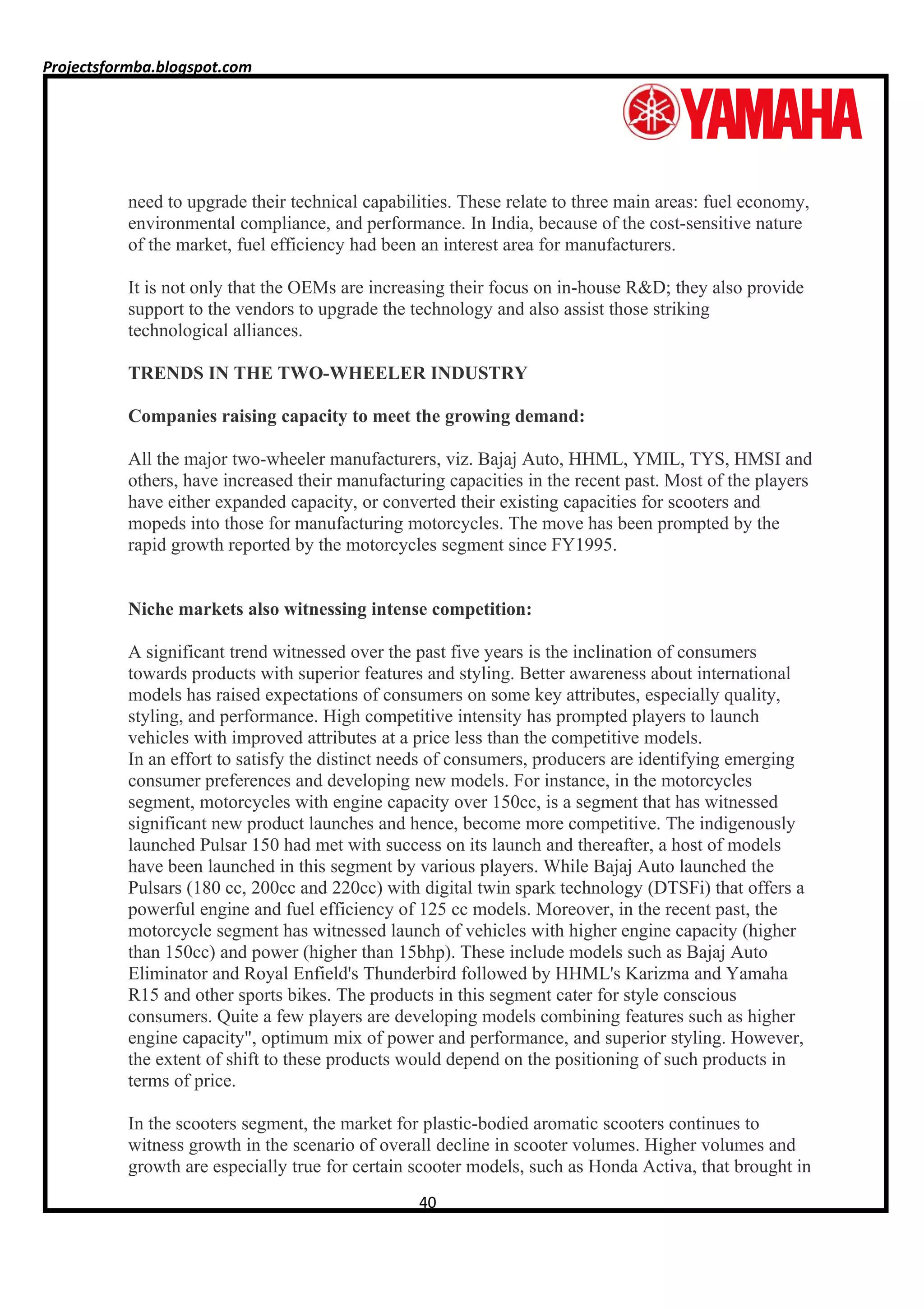 A project report on customer satisfaction of two wheelers industries ...