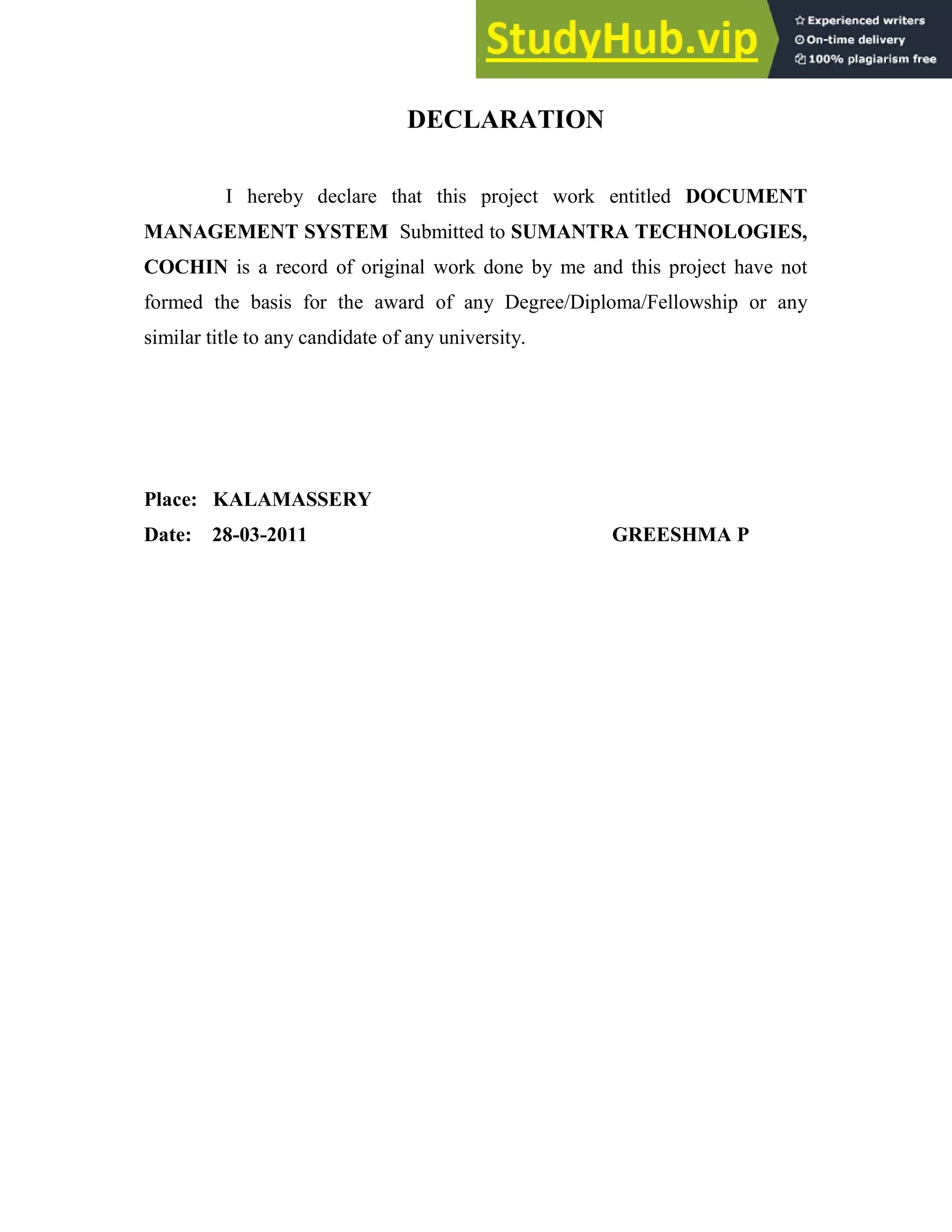 A PROJECT REPORT ON DOCUMENT MANAGEMENT SYSTEM MASTER OF COMPUTER APPLICATIONS.pdf