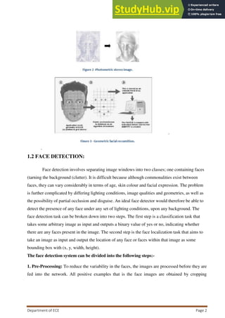A PROJECT REPORT ON FACE RECOGNITION SYSTEM WITH FACE DETECTION | PDF