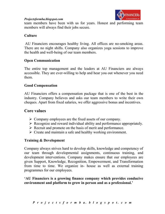 A project report on financial statement analysis | DOCX