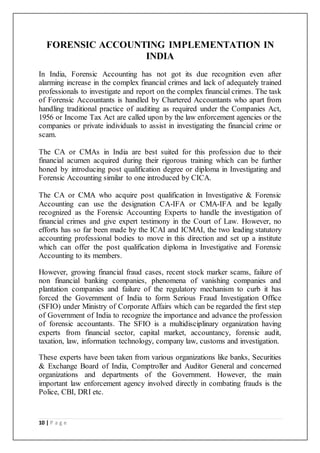 A project report on Forensic Accounting and Auditing | DOCX
