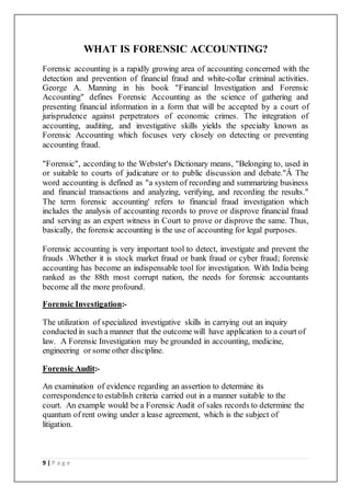 A project report on Forensic Accounting and Auditing | DOCX