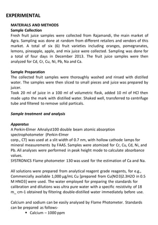 A project report on fruit juices | DOCX