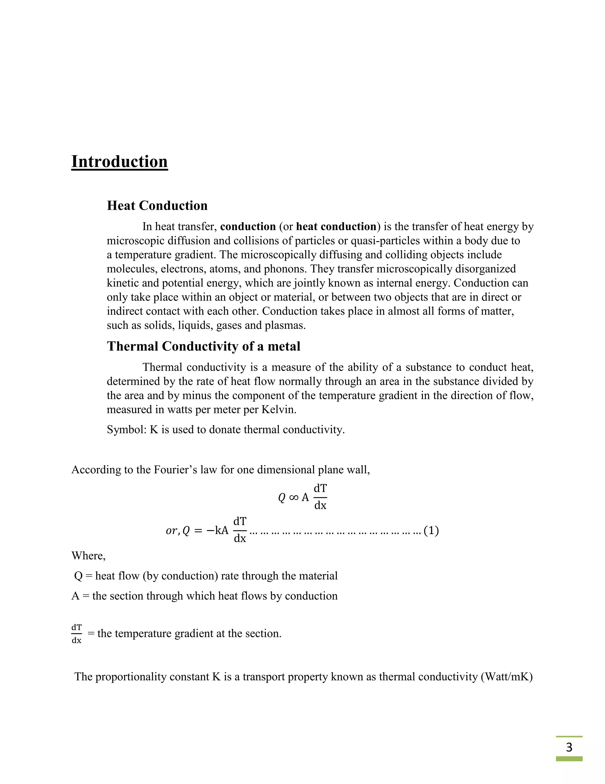 A Project report on Heat Conduction Apparatus | PDF