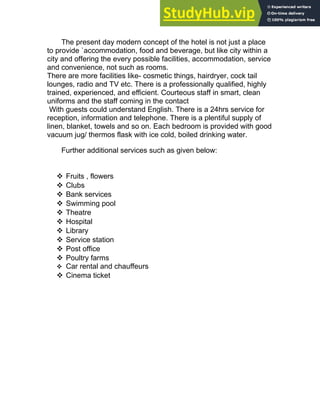 A PROJECT REPORT ON HOTEL MANAGEMENT SYSTEM | PDF